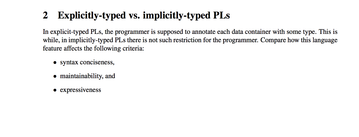 Solved 2 Explicitly-typed vs. implicitly-typed PLS In | Chegg.com