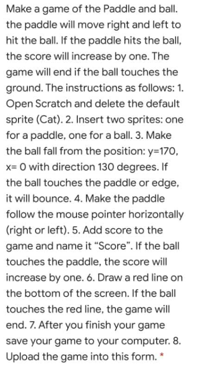 Solved Make a game of the Paddle and ball. the paddle will | Chegg.com