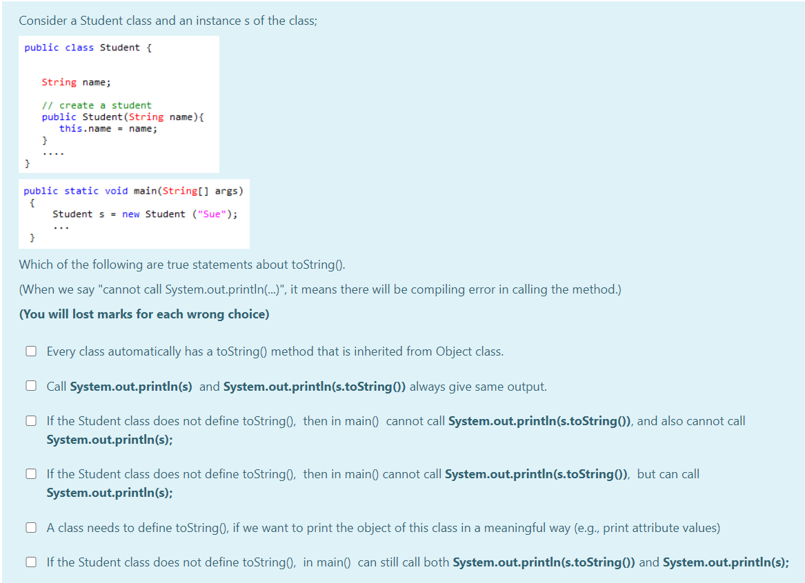 Solved Consider a Student class and an instances of the | Chegg.com