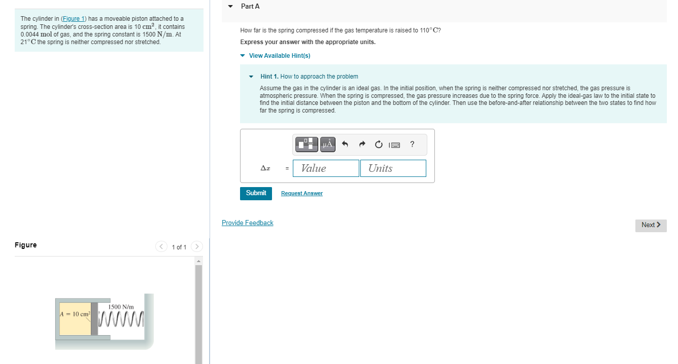 Solved The cylinder in the figure(Figure 1) has a moveable | Chegg.com