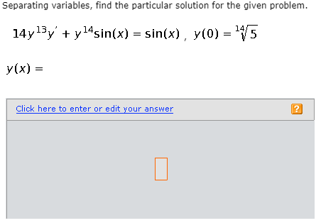 Solved Separating variables, find the particular solution | Chegg.com