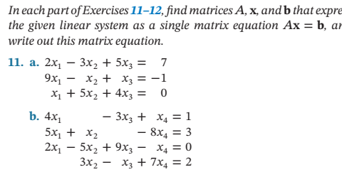 Solved In each part of Exercises 11-12, find matrices A, x, | Chegg.com