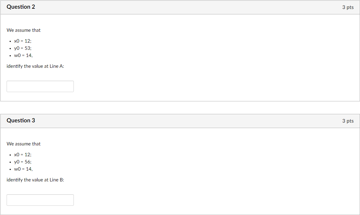 Solved For the following two questions, we consider this | Chegg.com