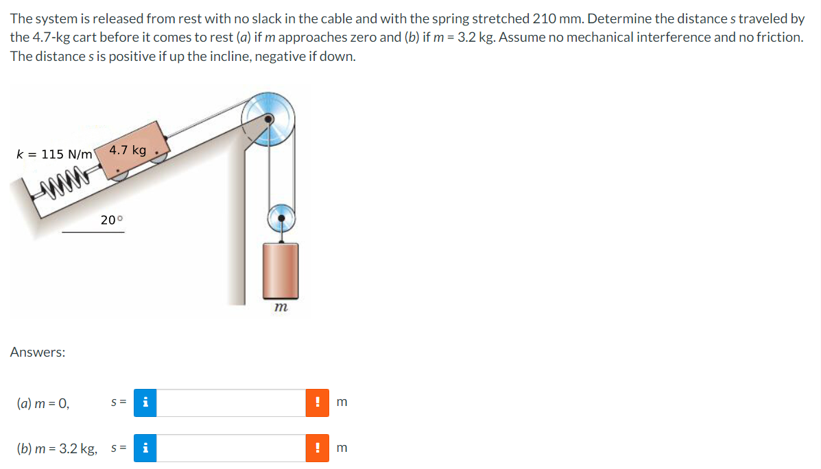 Solved The system is released from rest with no slack in the | Chegg.com