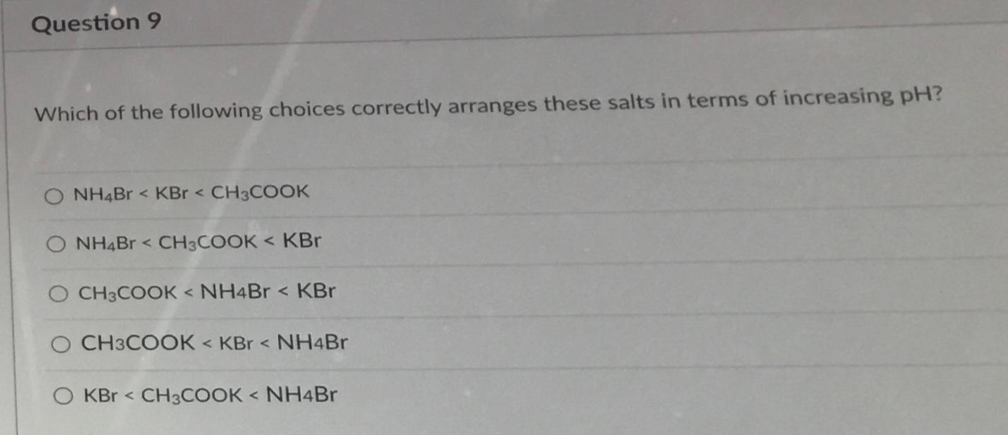 Solved Question 9 Which of the following choices correctly | Chegg.com
