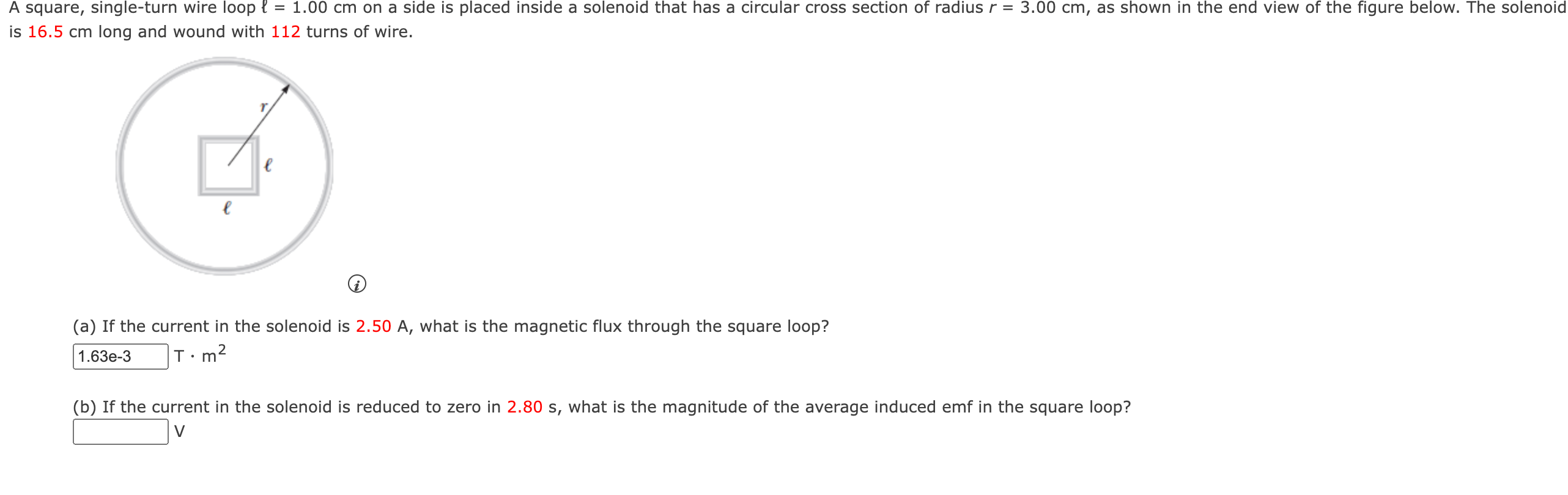 Solved A square, single-turn wire loop ℓ=1.00 cm on a side | Chegg.com
