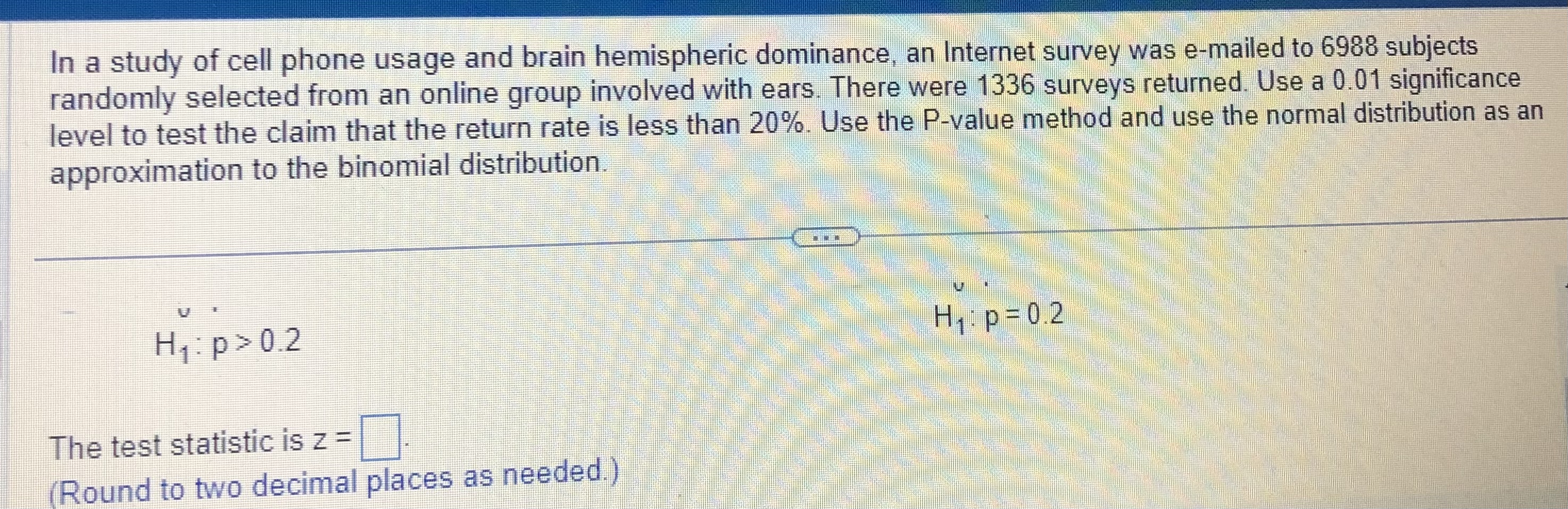 Solved In a study of cell phone usage and brain hemispheric | Chegg.com