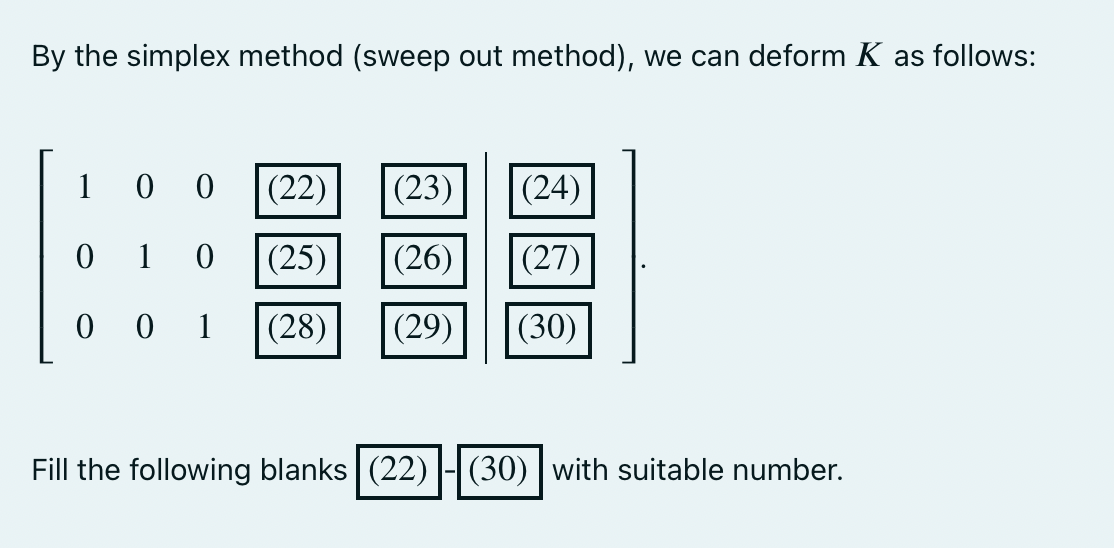 Solved Now, the extended coefficient matrix K is the | Chegg.com