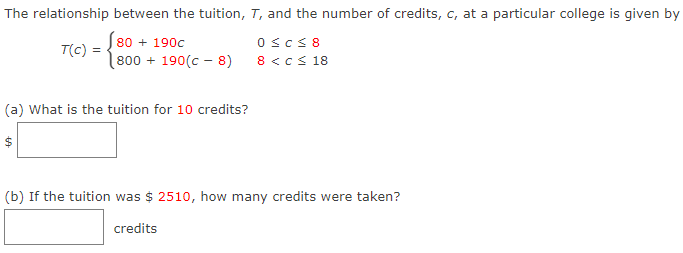 Solved The relationship between the tuition, T, ﻿and the | Chegg.com