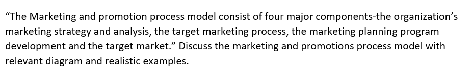 Solved "The Marketing and promotion process model consist of | Chegg.com
