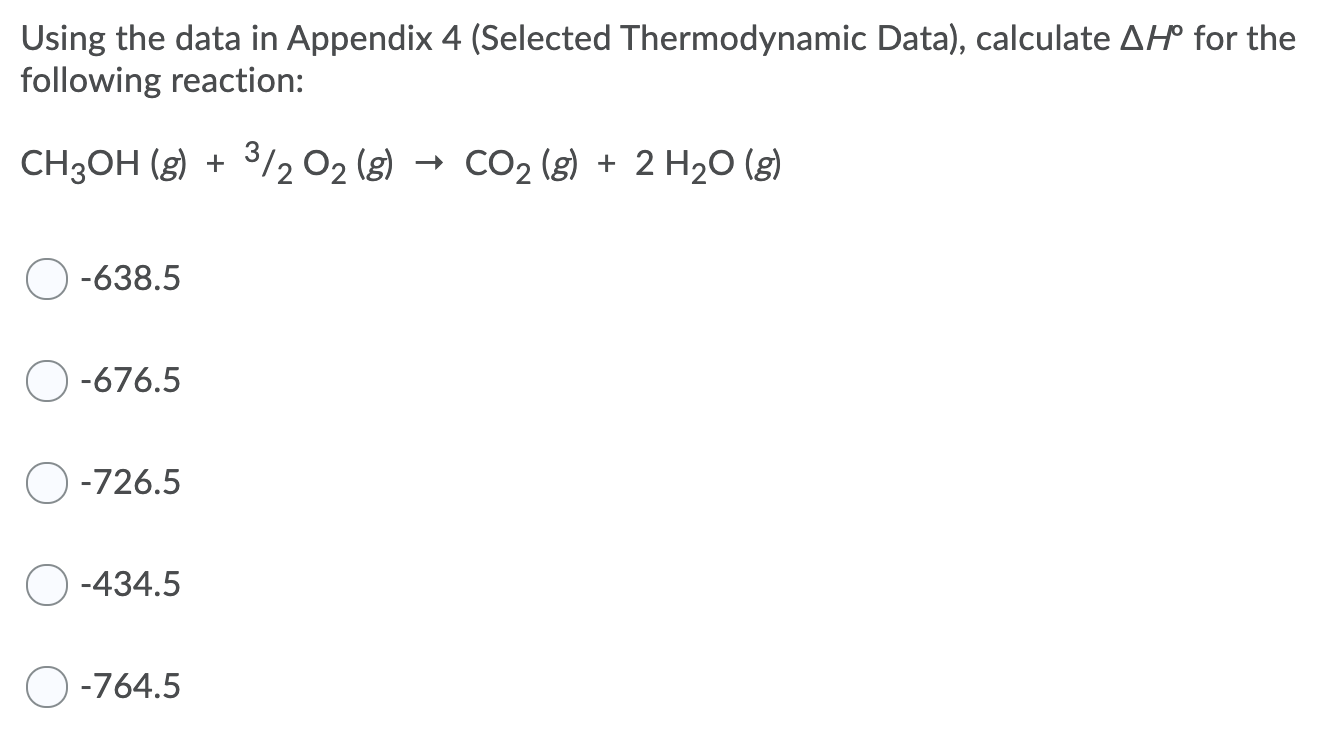 Solved Using the data in Appendix 4 (Selected Thermodynamic | Chegg.com