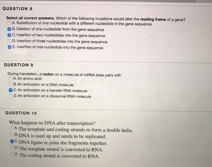 Solved QUESTION 8 Select all correct answers. Which of the | Chegg.com