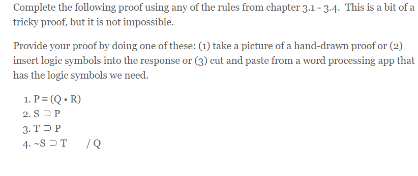 Solved Complete the following proof using any of the rules | Chegg.com