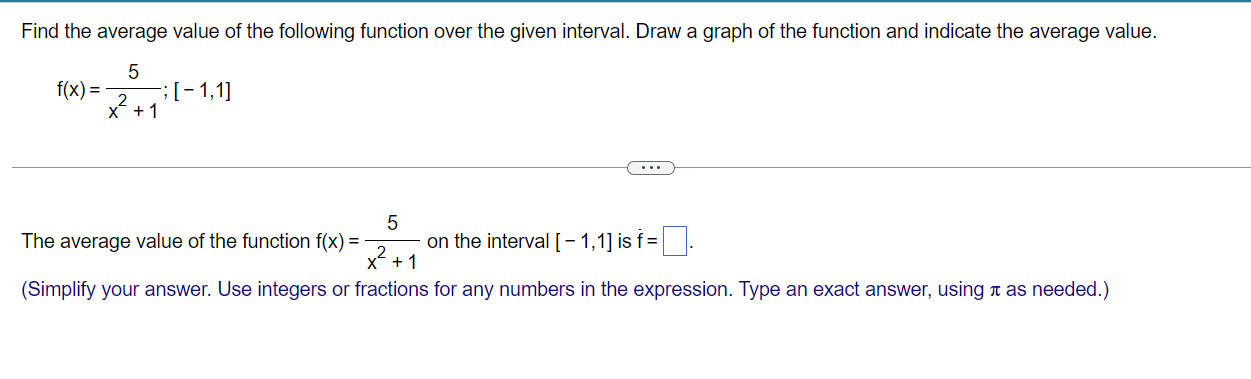 Solved Find the average value of the following function over | Chegg.com