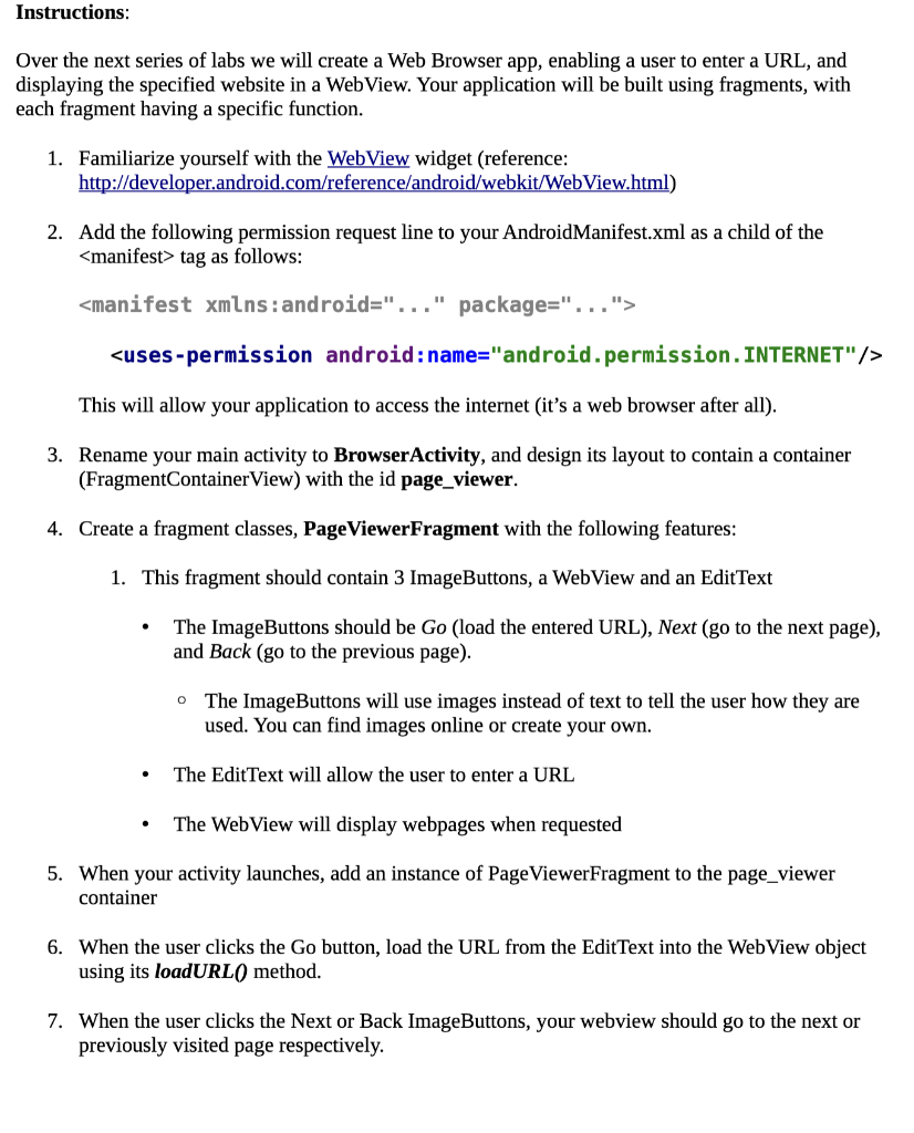 Instructions: Over the next series of labs we will | Chegg.com