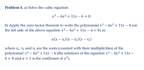 Solved Problem 4. a) Solve the cubic equation | Chegg.com