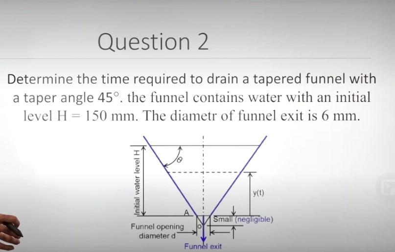 Solved Question 2 Determine the time required to drain a | Chegg.com