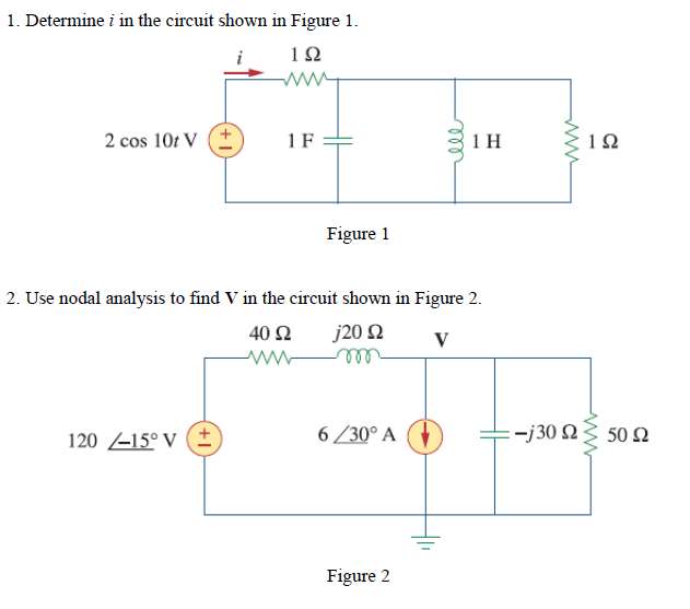 Solved 1. Determine i in the circuit shown in Figure 1. 192 | Chegg.com