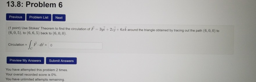 Solved 13.8: Problem 6 Previous Problem ListNext (1 point | Chegg.com