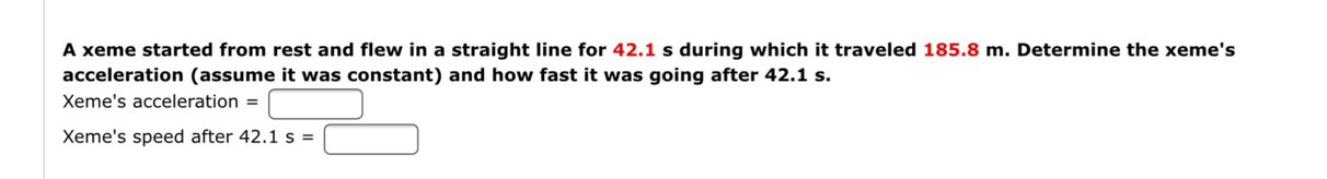 Solved A xeme started from rest and flew in a straight line | Chegg.com