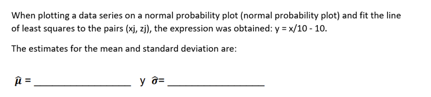 Solved When plotting a data series on a normal probability | Chegg.com