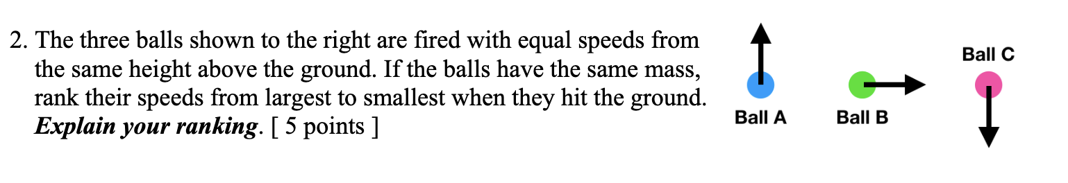 Solved Ball C 2. The three balls shown to the right are | Chegg.com