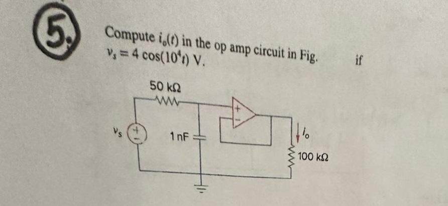 Solved Compute i0(t) in the op amp circuit in Fig. | Chegg.com