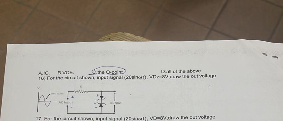 Solved For the circuit shown, input signal | Chegg.com
