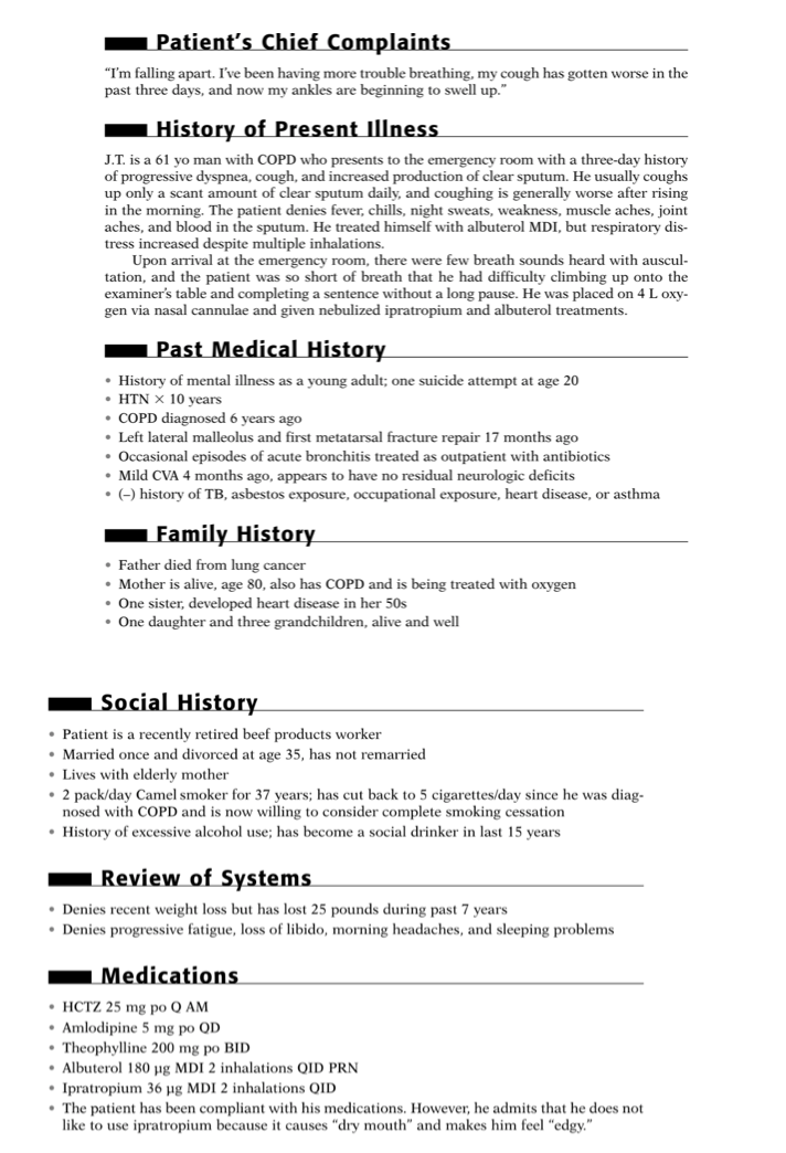Solved Patient's Chief Complaints "I'm falling apart. I've | Chegg.com