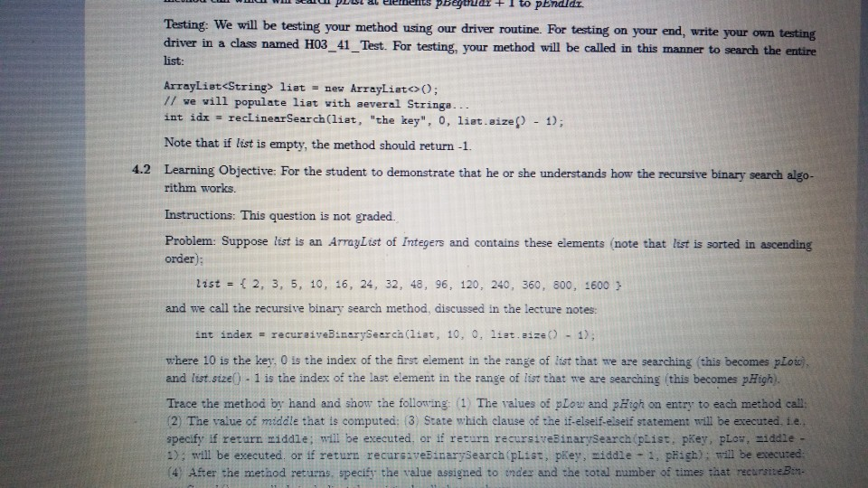 Solved 3.1 Learning Objective: To write a recursive method. | Chegg.com