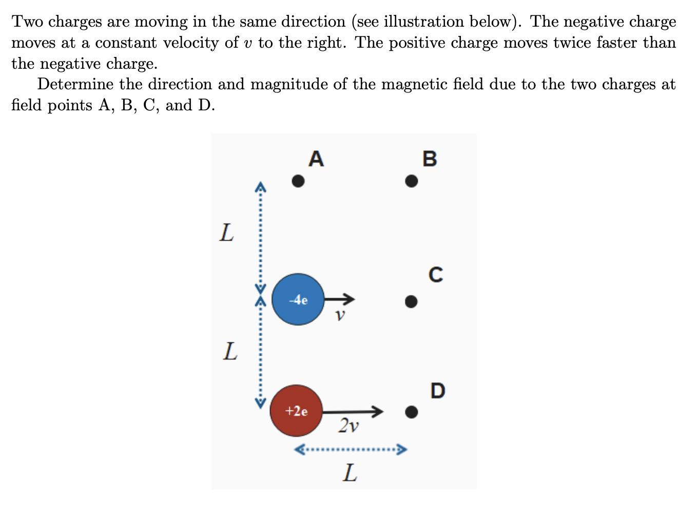 Solved Two charges are moving in the same direction (see | Chegg.com