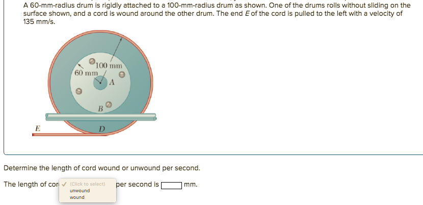 Solved A 60-mm-radius drum is rigidly attached to a | Chegg.com