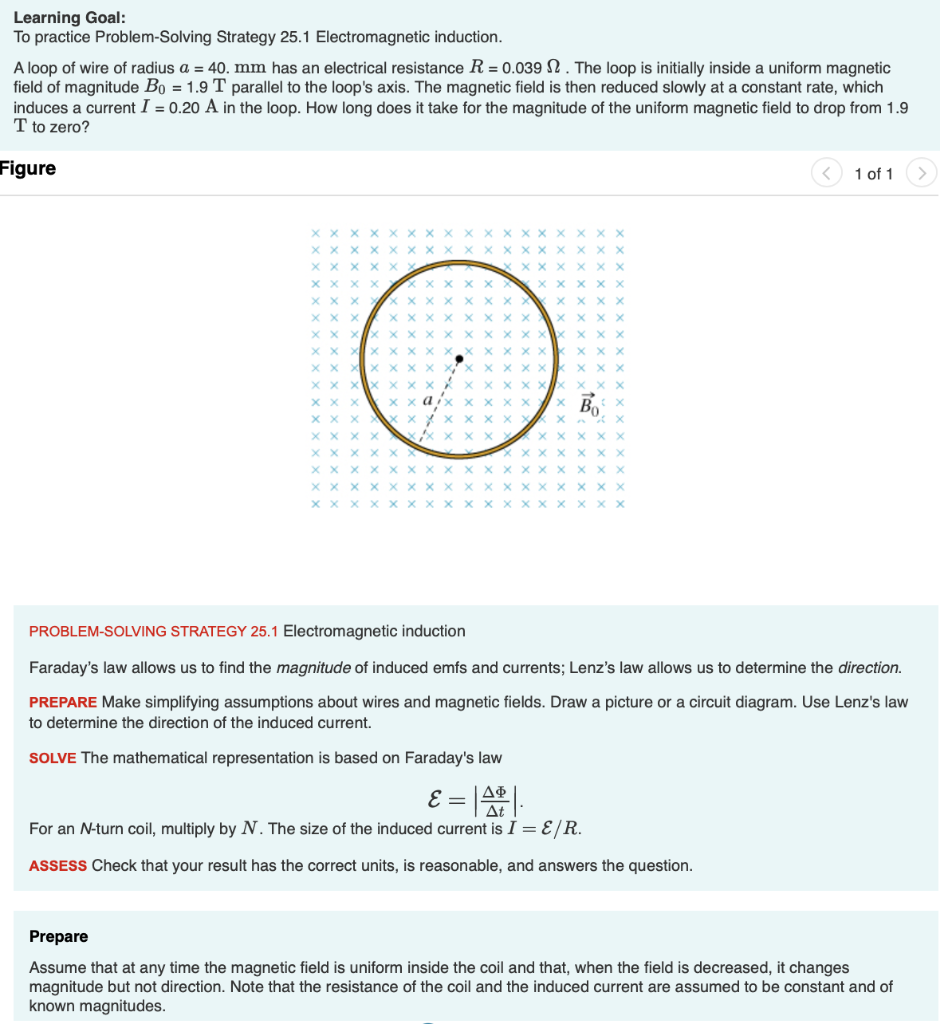 Solved A loop of wire of radius aa = 40. mm has an | Chegg.com