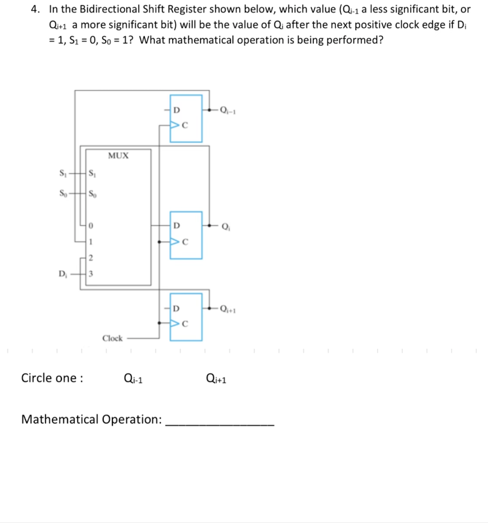 4. In the Bidirectional Shift Register shown below, | Chegg.com