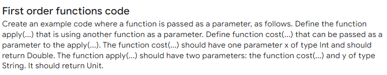 Solved First order functions code Create an example code | Chegg.com