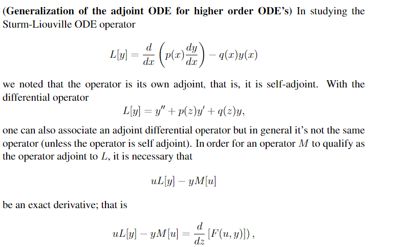 Solved (Generalization of the adjoint ODE for higher order | Chegg.com