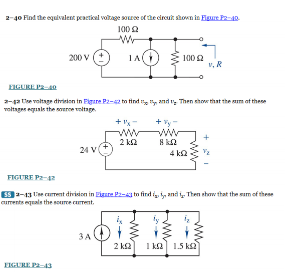 Solved 2-40 Find the equivalent practical voltage source of | Chegg.com