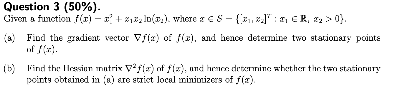 Solved Question 3(50%). Given a function | Chegg.com