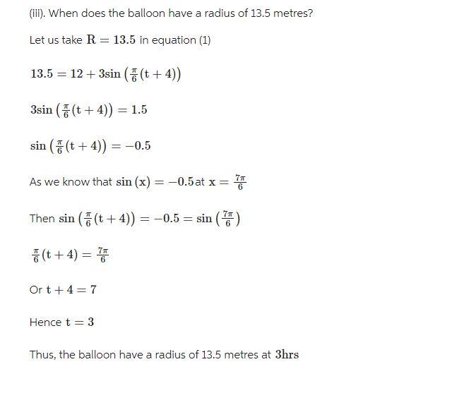 Solved (iii). When does the balloon have a radius of 13.5 | Chegg.com