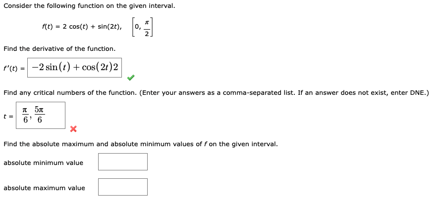 Solved Consider the following function on the given | Chegg.com
