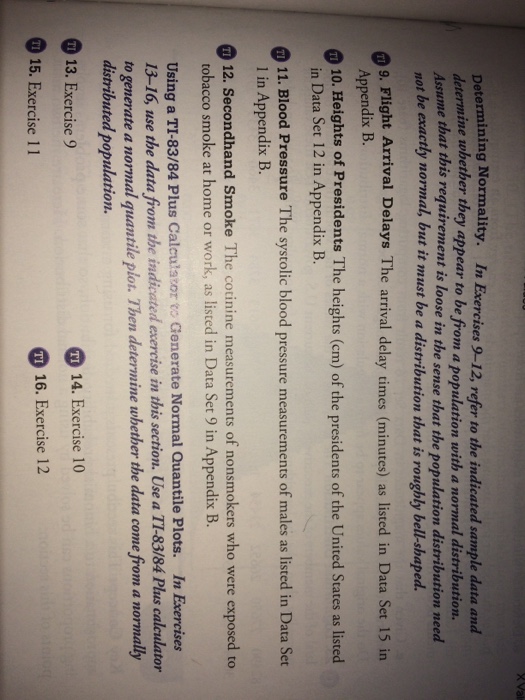 XV Determining Normality. In Exercises 9-12, refer to | Chegg.com