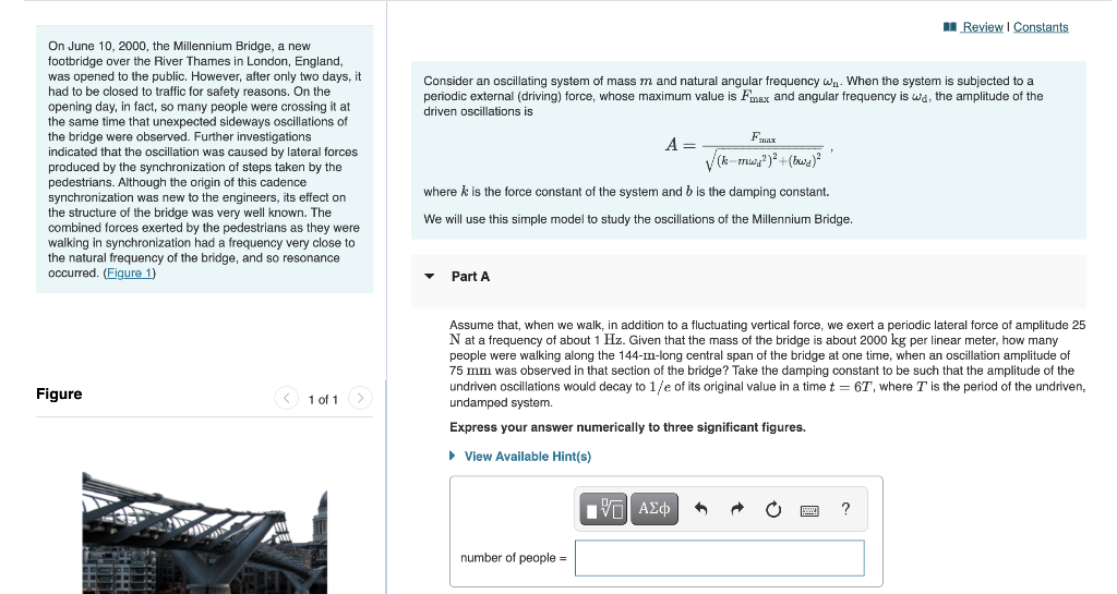 Solved in Review Constants Consider an oscillating system of | Chegg.com