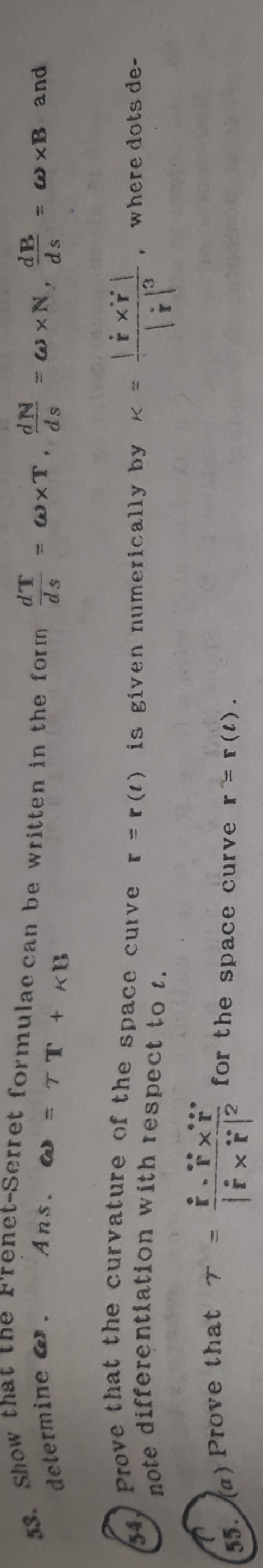 Solved 5s. Show that the form \\( \\frac{d \\mathbf{T}}{d | Chegg.com