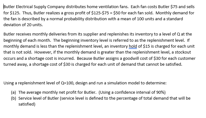 Butler Electrical Supply Company distributes home | Chegg.com