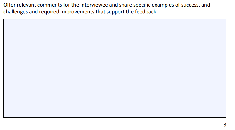 Solved Offer relevant comments for the interviewee and share | Chegg.com