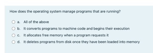Solved How does the operating system manage programs that | Chegg.com