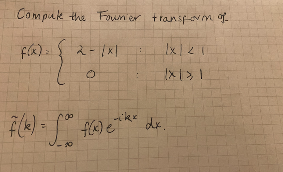 Solved Compute the Founier transform of f(x) 2- 1x : IXILI | Chegg.com