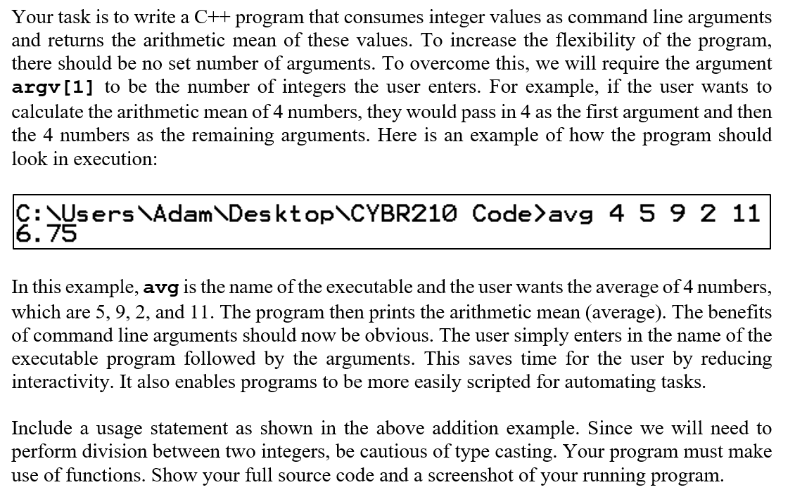 Solved Your Task Is To Write A C Program That Consumes