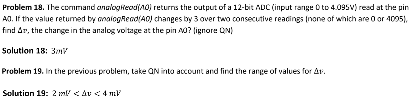 Solved Problem 18. The command analogRead(AO) returns the | Chegg.com