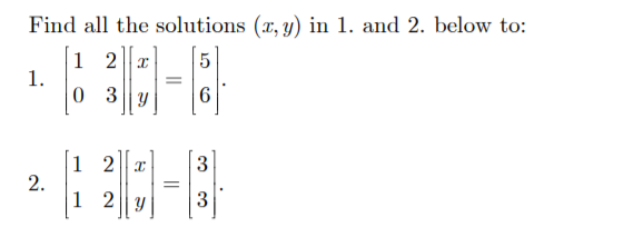 Solved Find all the solutions (2, y) in 1. and 2. below to: | Chegg.com
